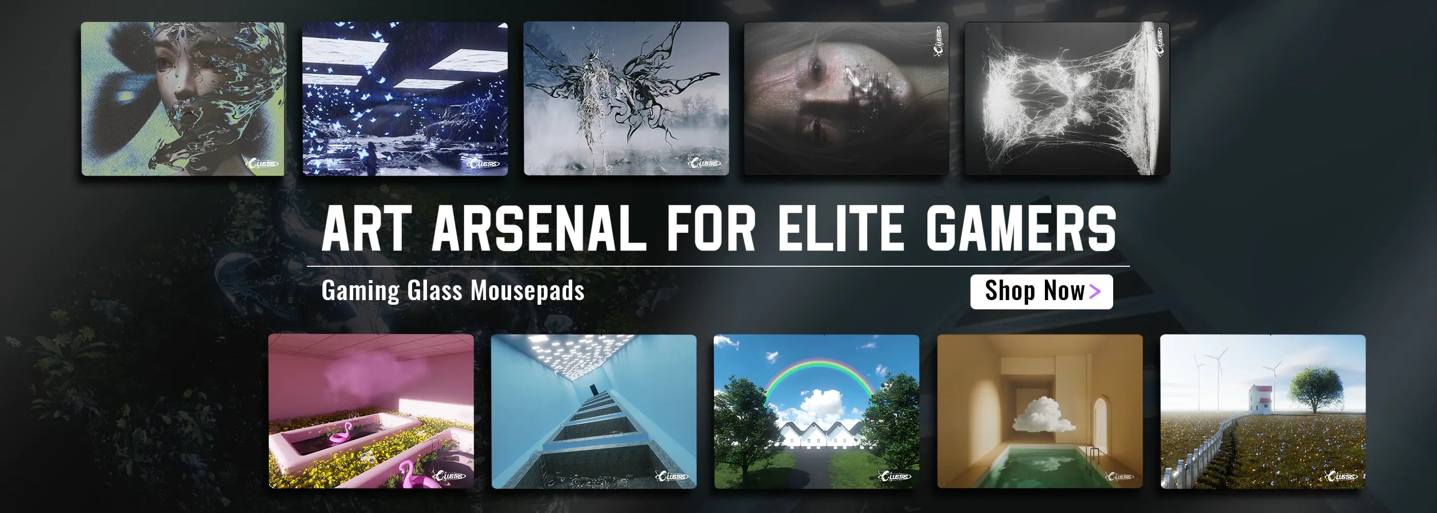 Clustrs Gaming Glass Mouse Pads