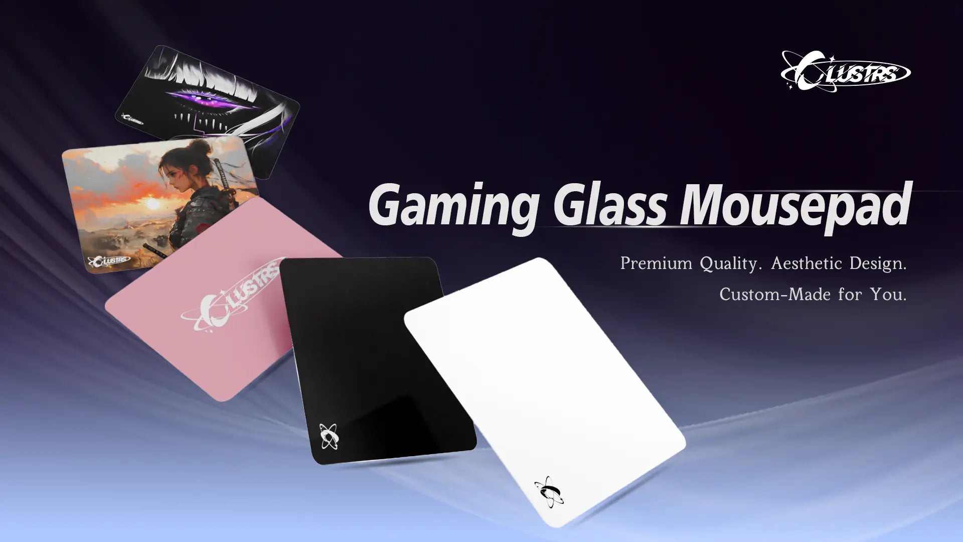 Clustrs Gaming Glass Mouse Pads